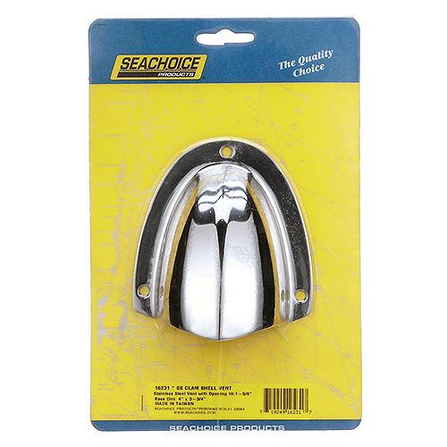 SeaChoice Clam Shell Ventilator Stainless Steel 3-3/4" x 3-3/4" x 1-7 ...