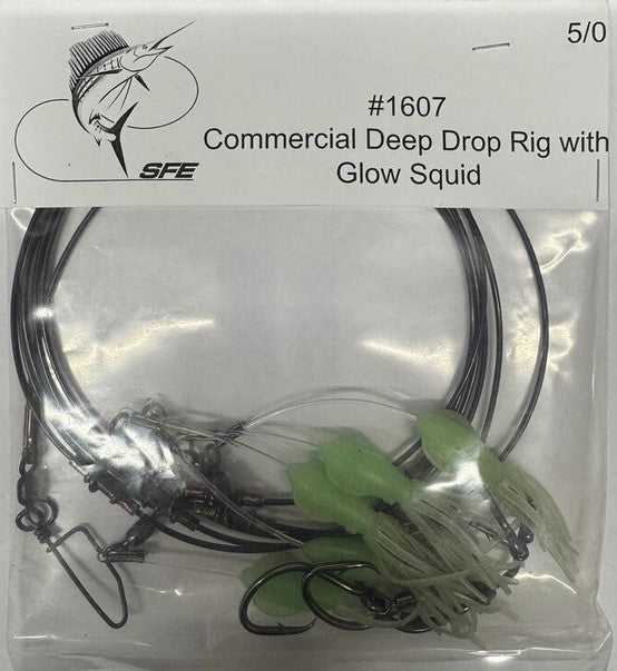 SFE Commercial Deep Drop Rig With Glow Squid – Tuppens