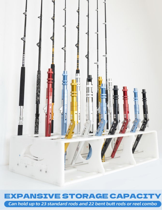45 Fishing Rods Storage Rack Trolling Aluminum Bent Butt Rod Rack Rods ...