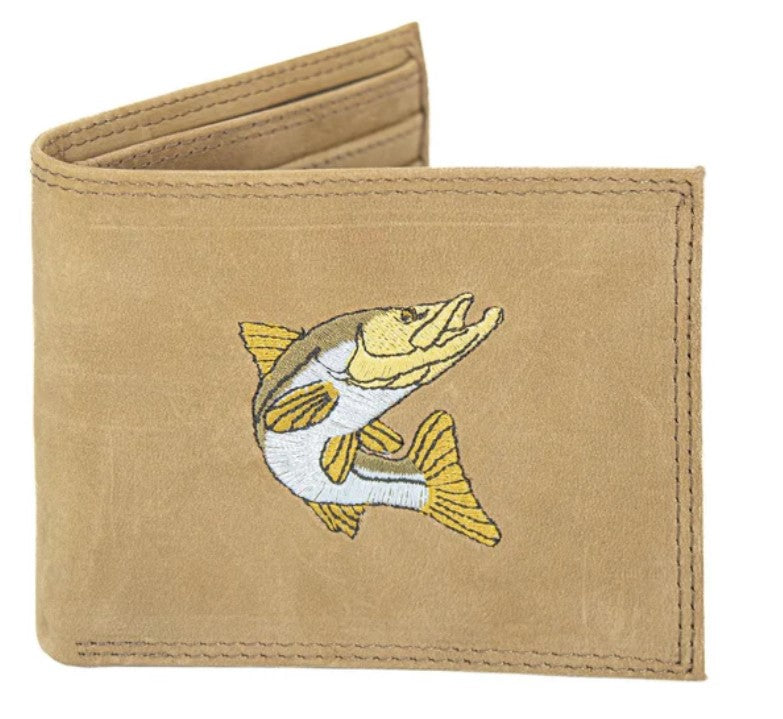 Zep-Pro Men's Embroidered Bifold Leather Wallet Snook Mahi Tuna Sailfi ...