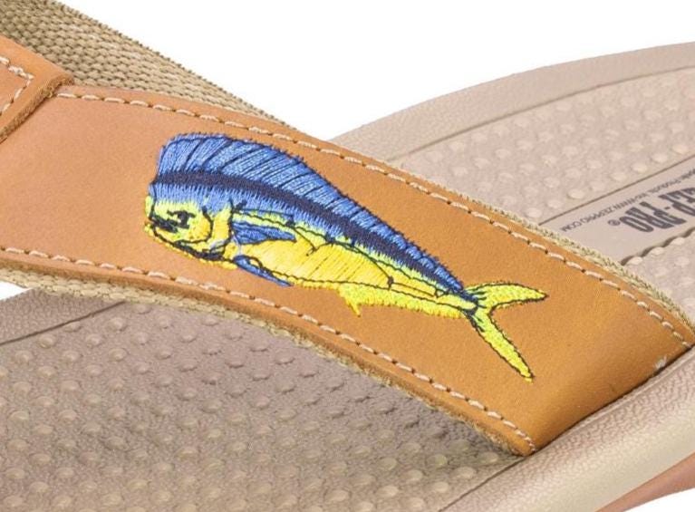 Zep-Pro Leather Mahi Dolphin Dorado Tan Men's Sandals – Tuppens